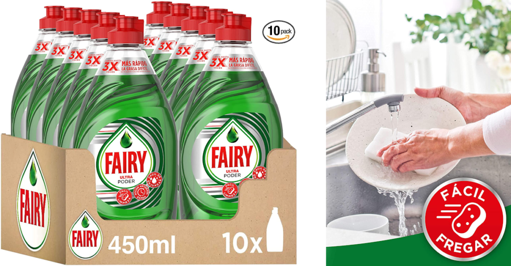 ¡CHOLLO! 10 botes detergente Fairy Ultra Poder solo 19,59€